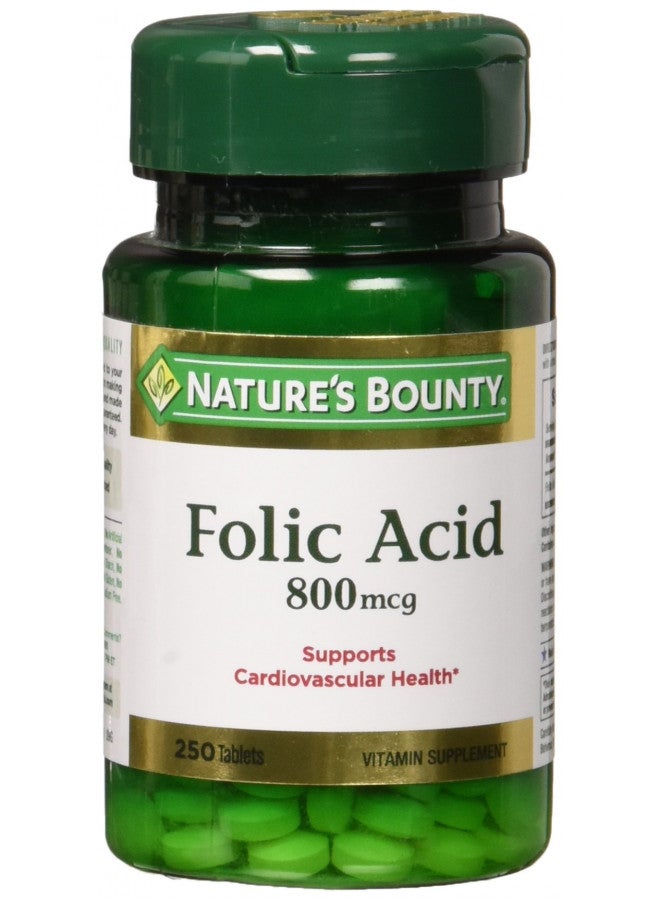 NATURE'S BOUNTY Nature's Bounty Folic Acid 800 mcg Tablets Maximum ...