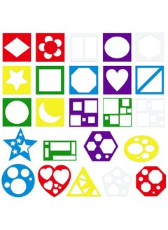 Chinco 24 Pieces Colorful Shape Tracing Stencils Painting Shape ...