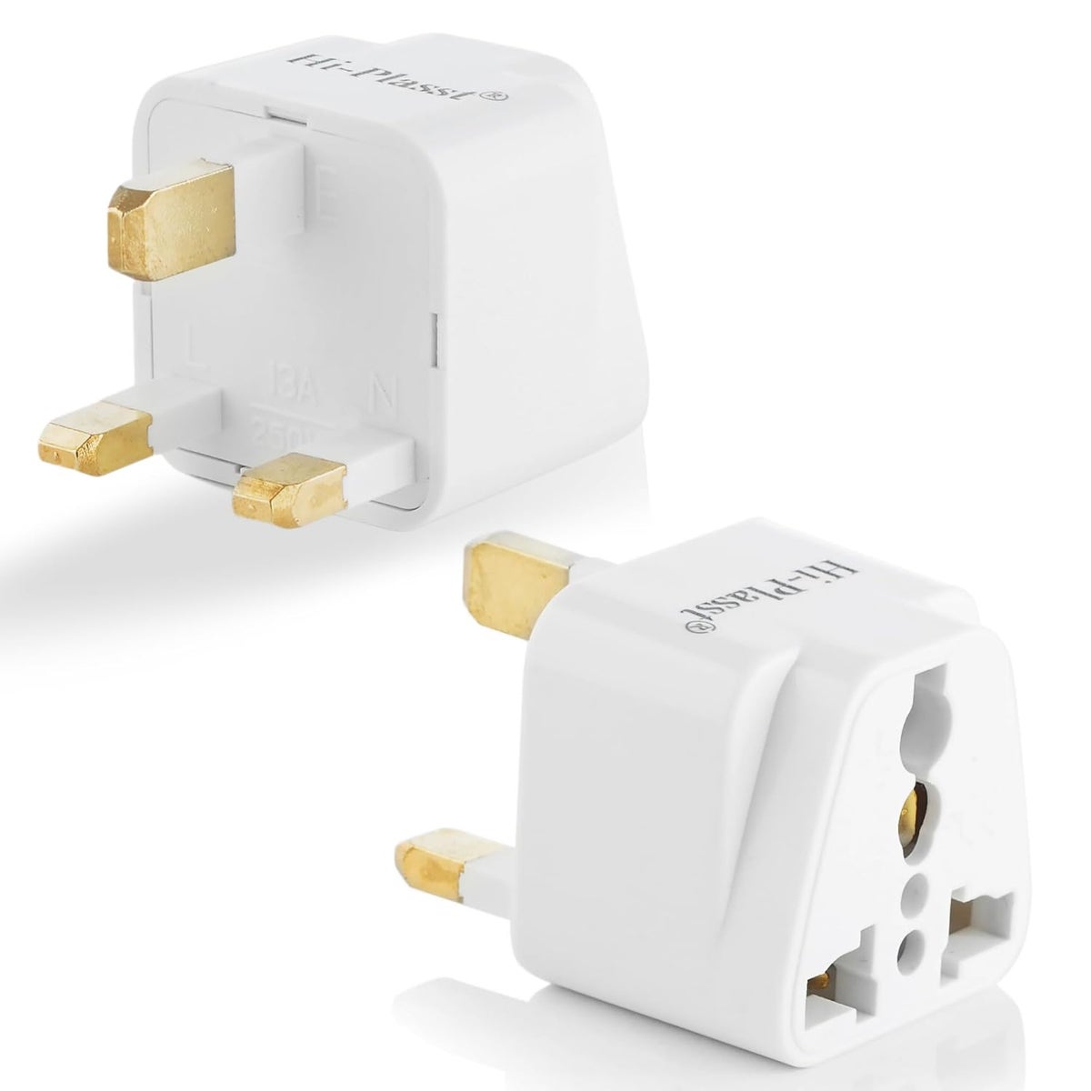 HI PLASST PINS N PLUGS HiPLASST Pack of 2 UK Plug Adapter for Indian ...