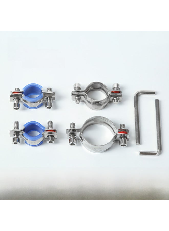 Generic Thickened 304 Stainless Steel Flat Plate Pipe Clamp Blue Pad ...