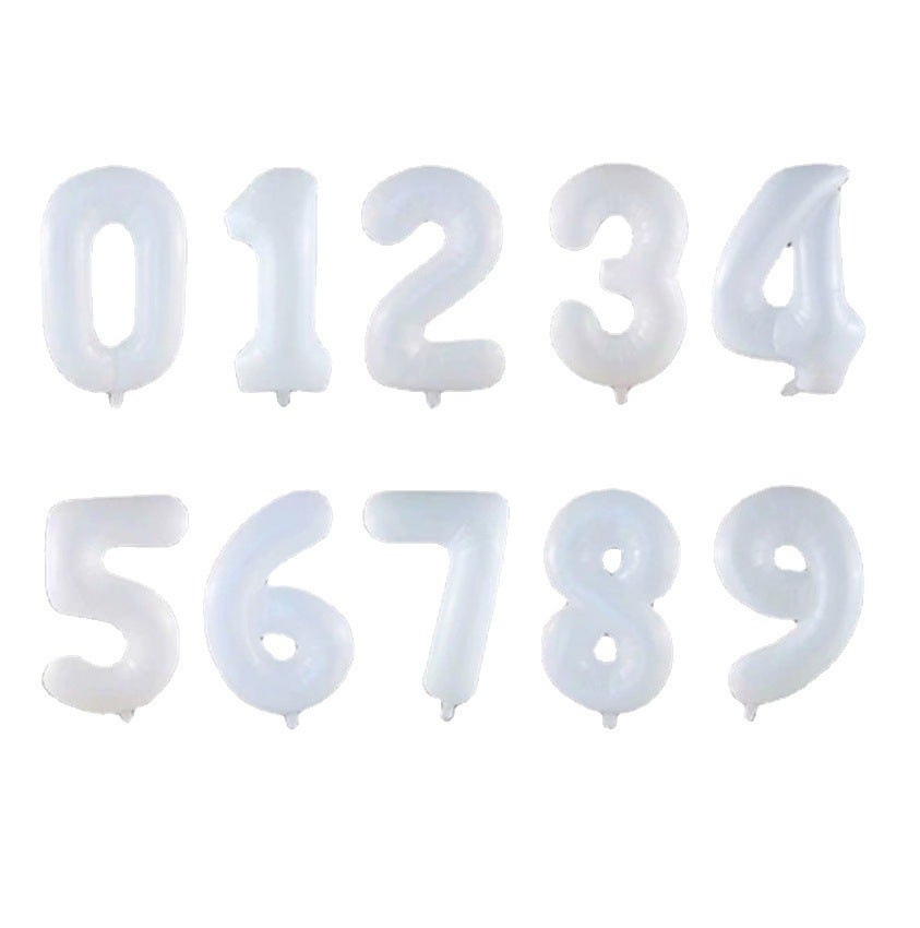 Generic 16 Inch Us Version White Digital Aluminum Film Balloon Birthday ...
