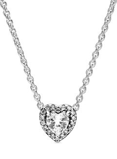 Pandora Violet PANDORA Jewelry Elevated Heart Cubic Zirconia Necklace ...