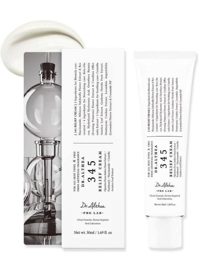 Dr.althea 345 Relief Cream 50ml, Daily Face Moisturizer, Blemish Relief ...