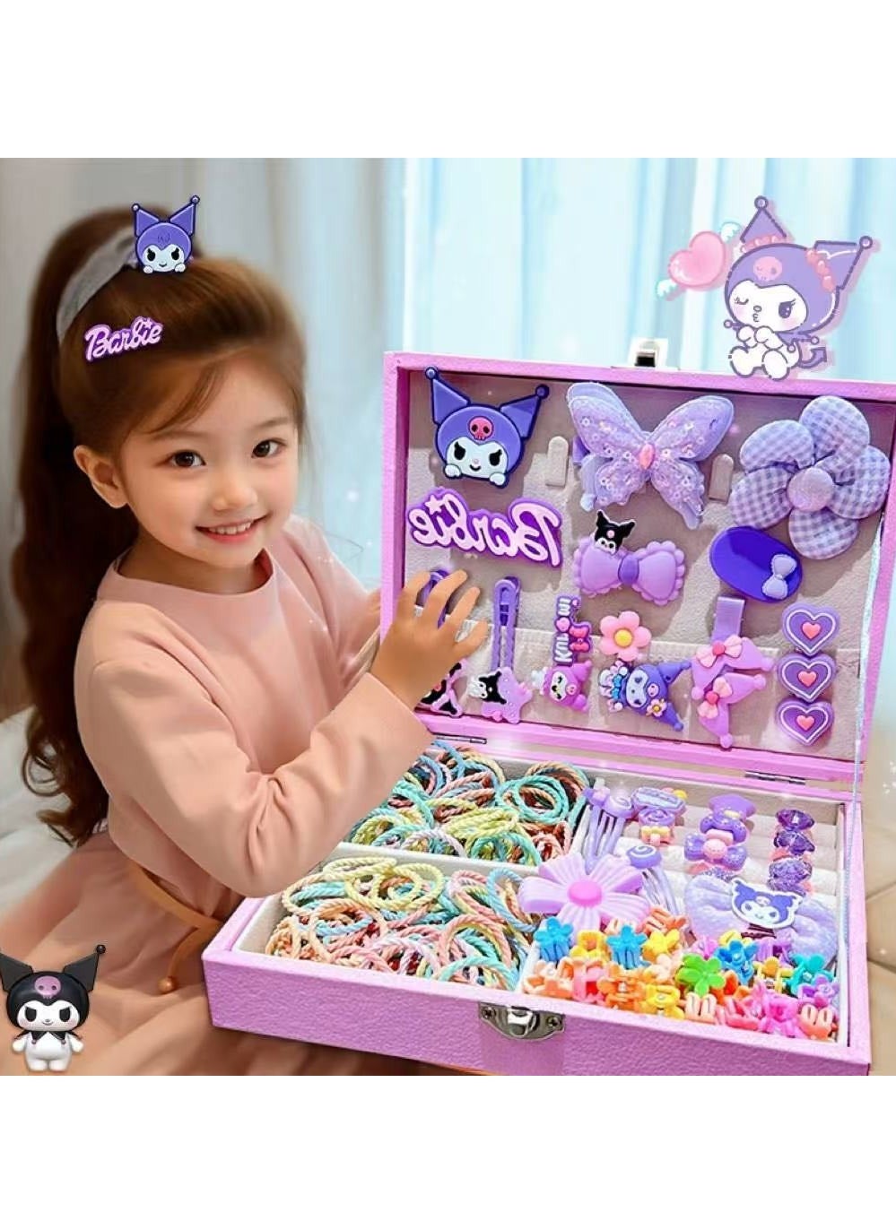 Generic Little Girls Hair Accessories Set with Gift Box Cute Hairpin ...