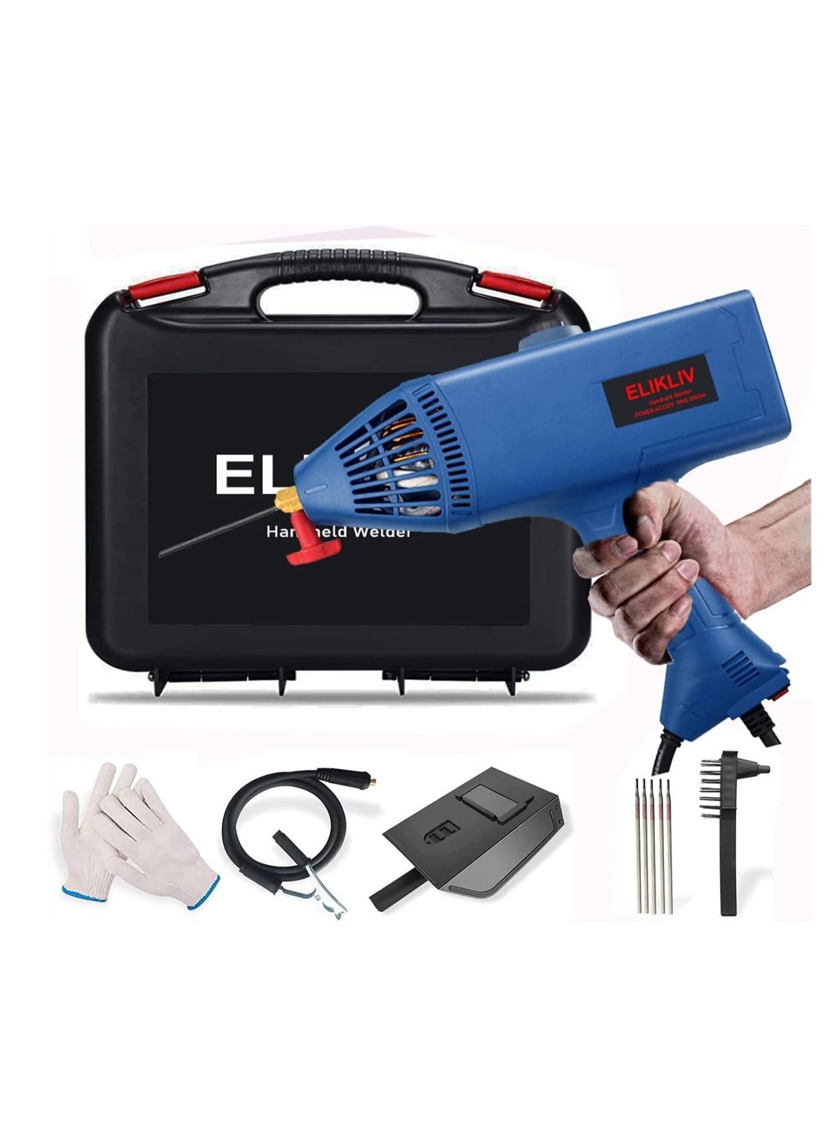 ELIKLIV Welding Handheld Machine 250Amp Portable ARC Welder Gun 220V ...