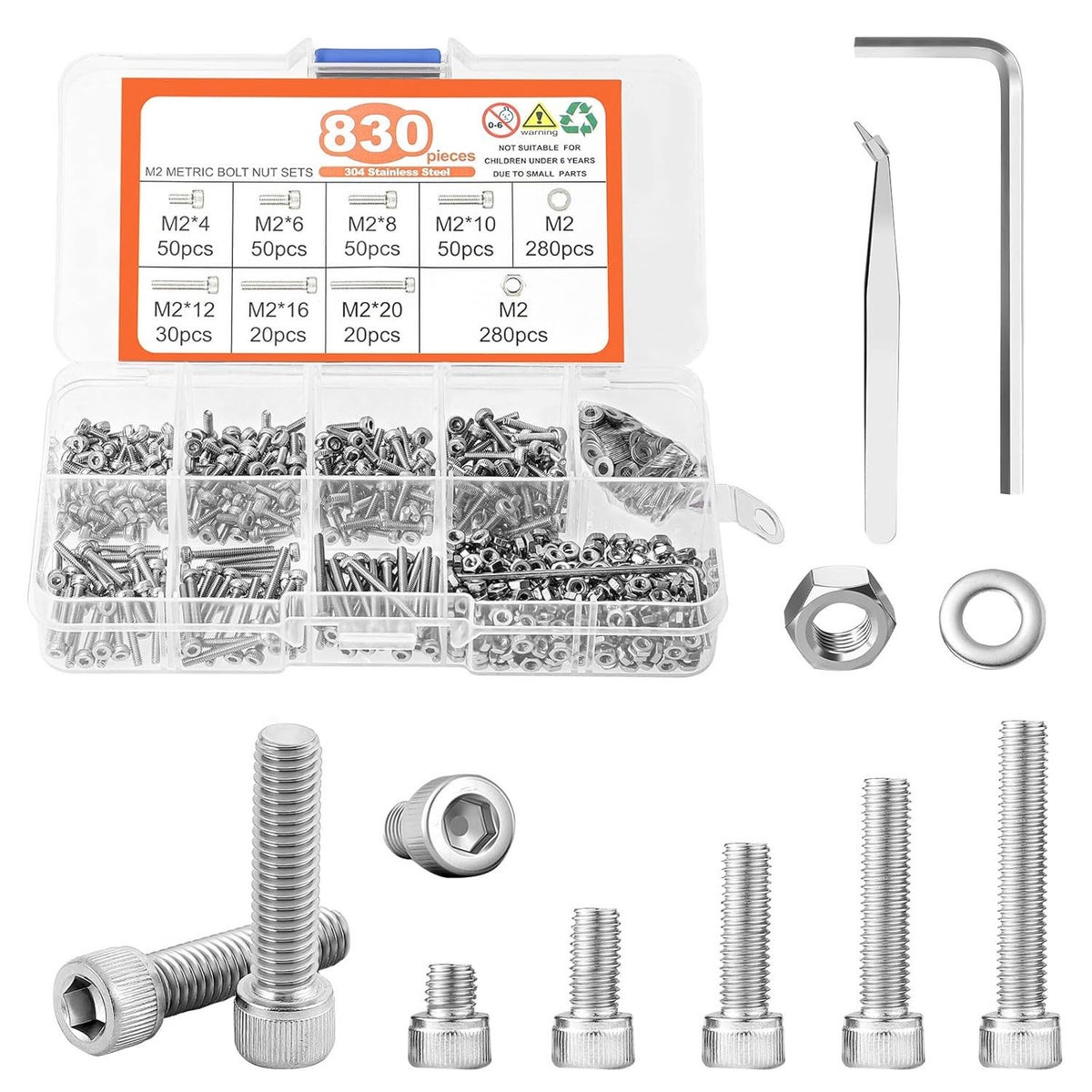 Generic 1110Pcs-1407Pcs Stainless Steel 304 Cup Head Hexagon Socket ...