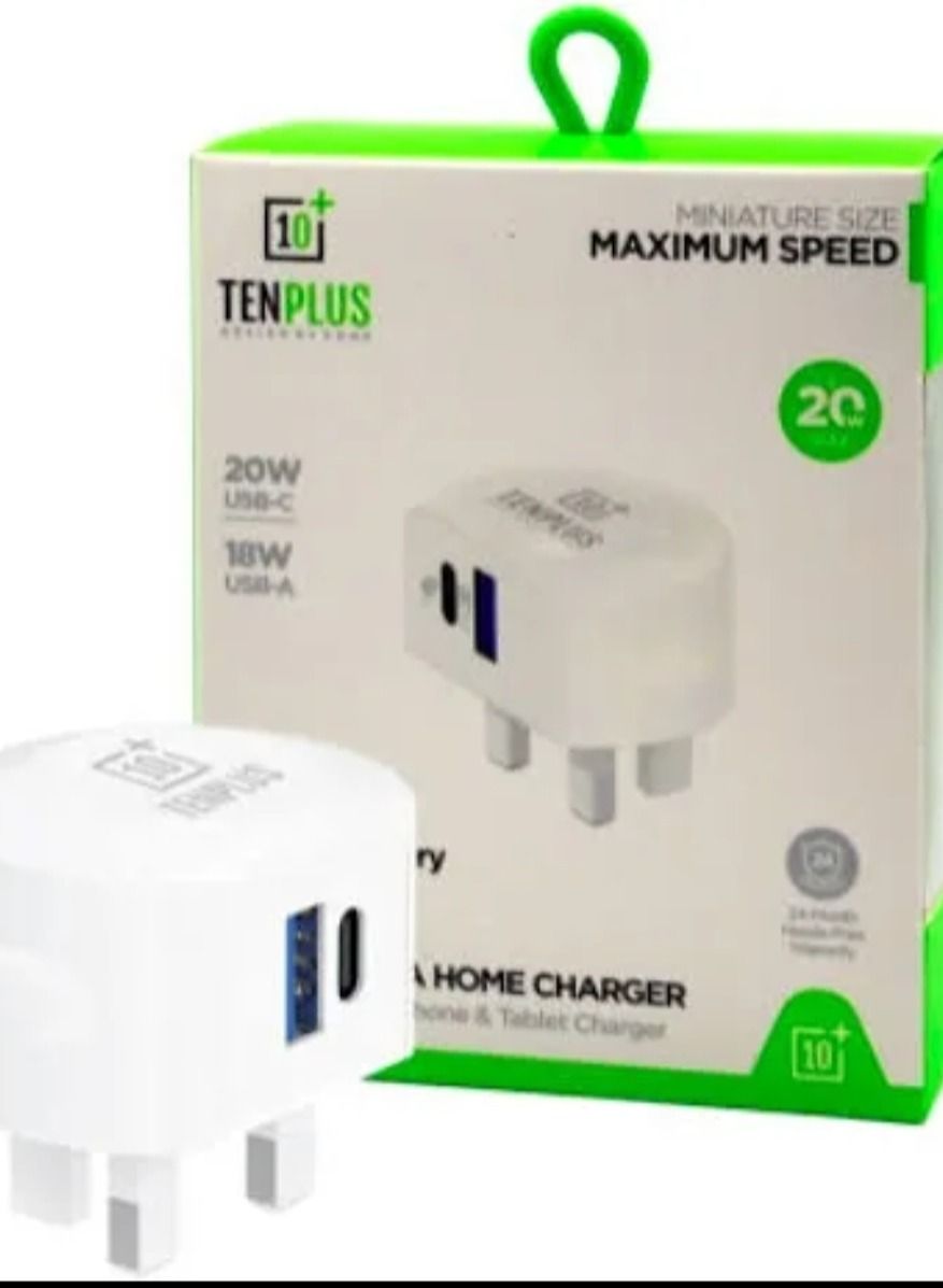tenplus ten plus 20W dual Output wall charger pd and QC | Best Price KSA | Riyadh, Jeddah