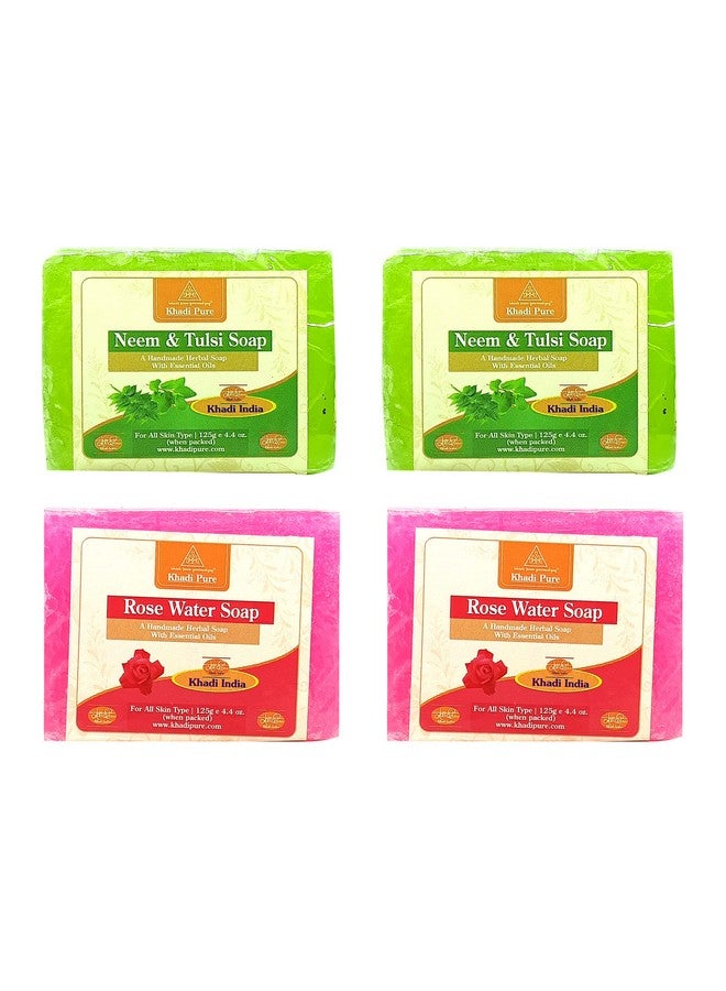 Khadi Pure Neem Tulsi & Rosewater Soap, 125 Ml (Pack Of 4) | Best Price ...