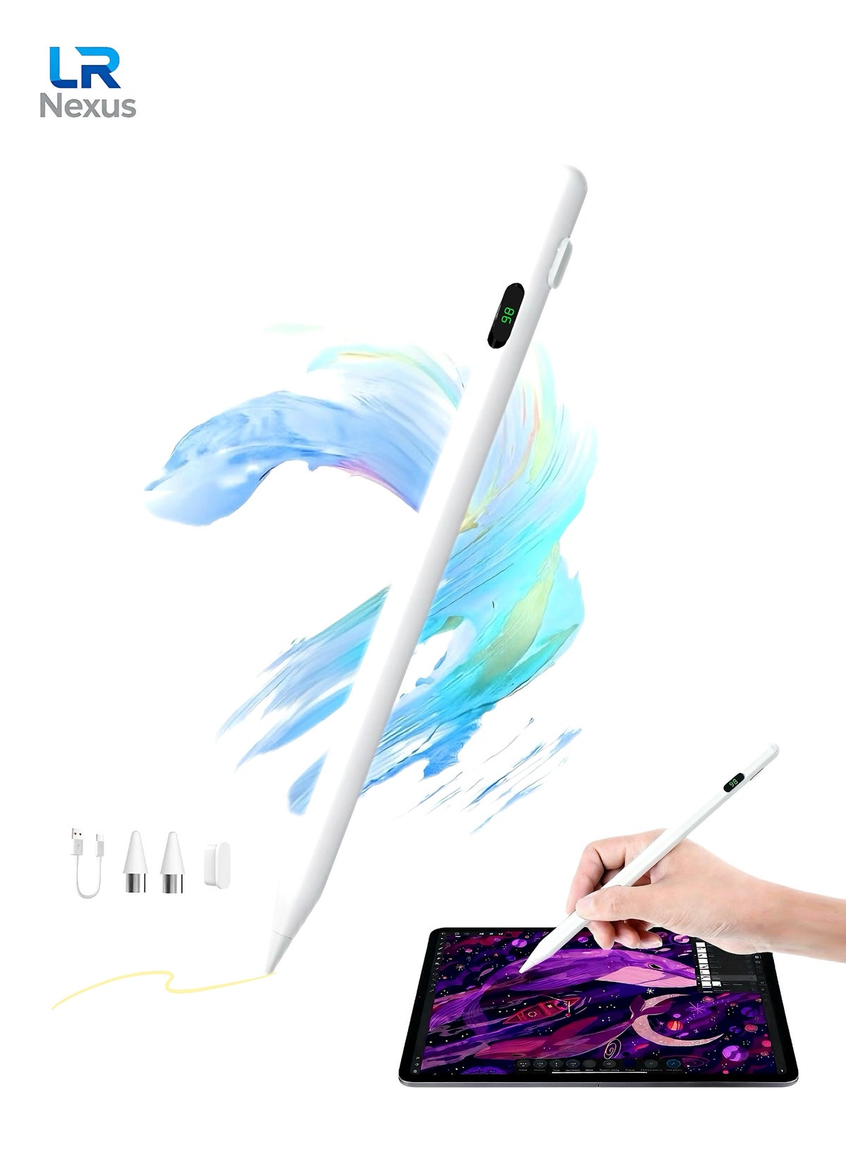 LR Nexus Touchscreen device stylus, rechargeable universal touch pen ...