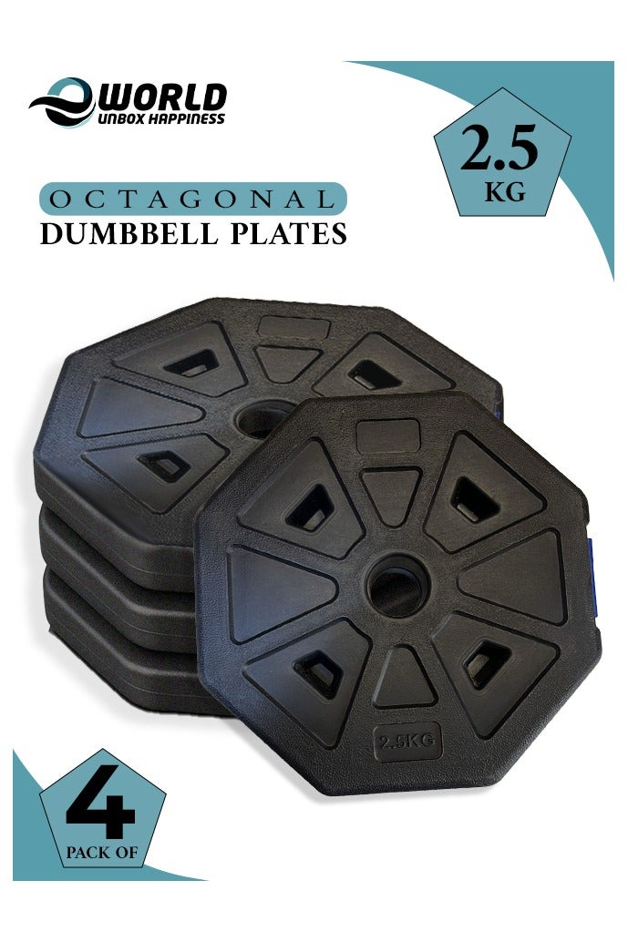 Eworld 2.5KG Octagonal Dumbbell Plates – Set of 4 (Total 10KG), Non ...
