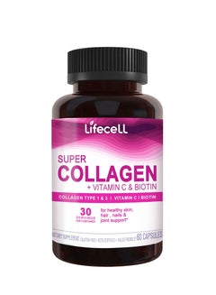 Lifecell Super Collagen Peptides + Vitamin C & Biotin, 3g Collagen Per ...
