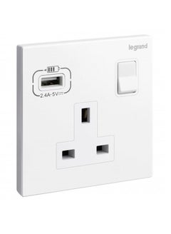 Legrand 13A Switch Socket 1Gang + USB A-Type Galion White UAE | Dubai ...