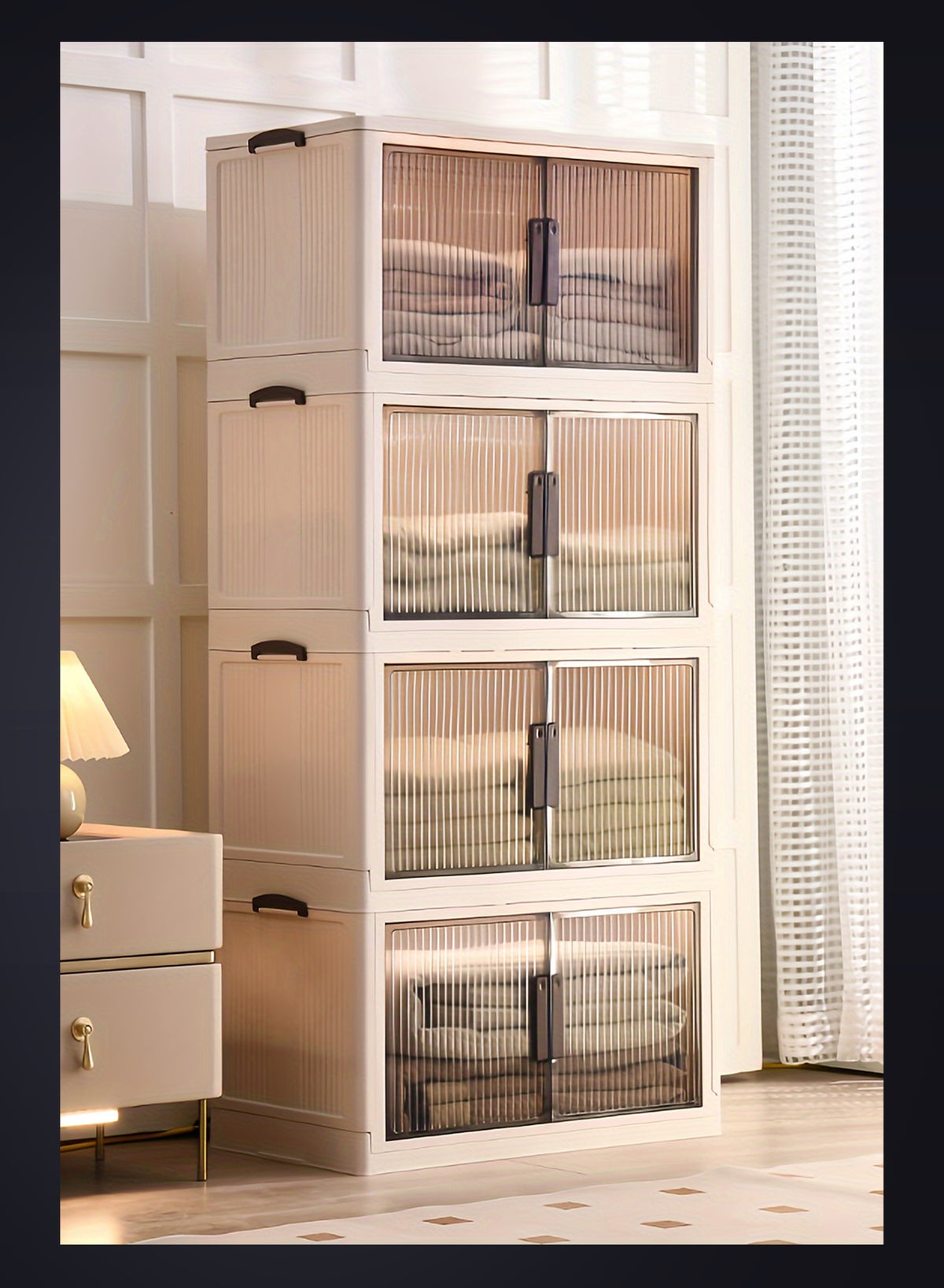 Toshonics 4-Tier Foldable Plastic Storage Cabinet: Versatile, Spacious ...