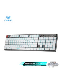AULA Blue Switch Low Profile Mechanical Keyboard with Ice Blue ...
