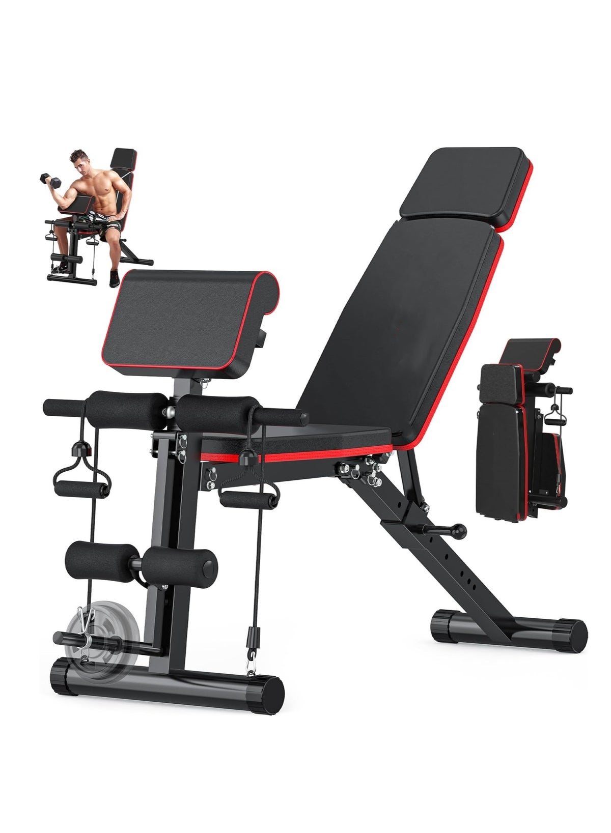 Generic 10 in 1 Folding and adjustable multi-use exercise and weight ...