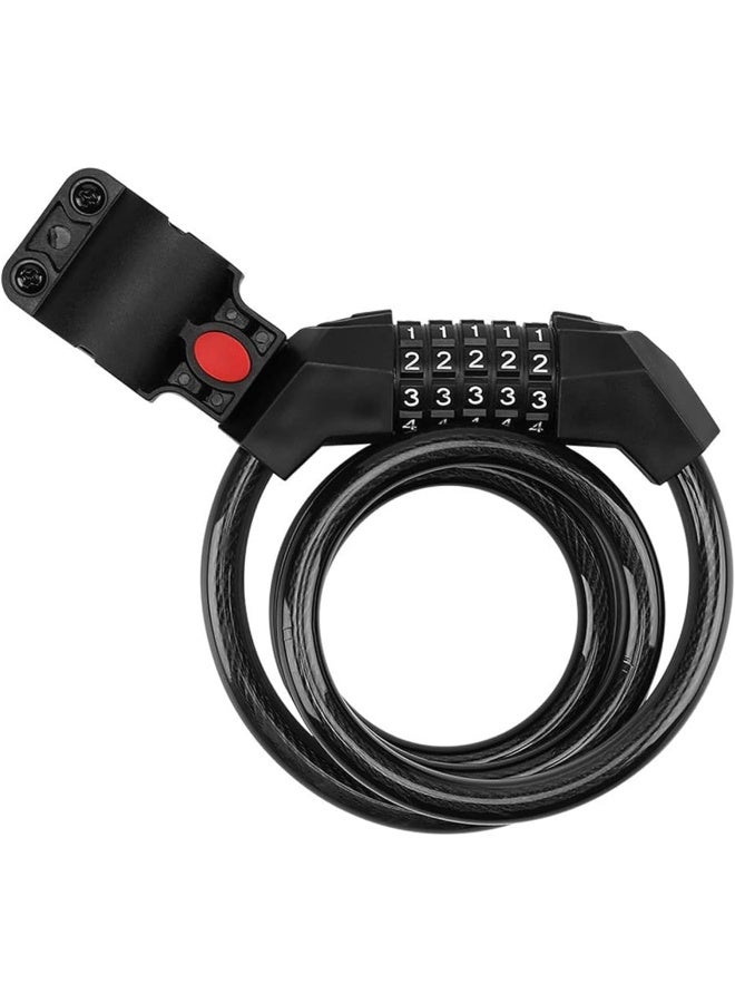 SKY-TOUCH Bike Lock Cable, 1.2M 5-Digit Code Bicycle Lock Coiling ...