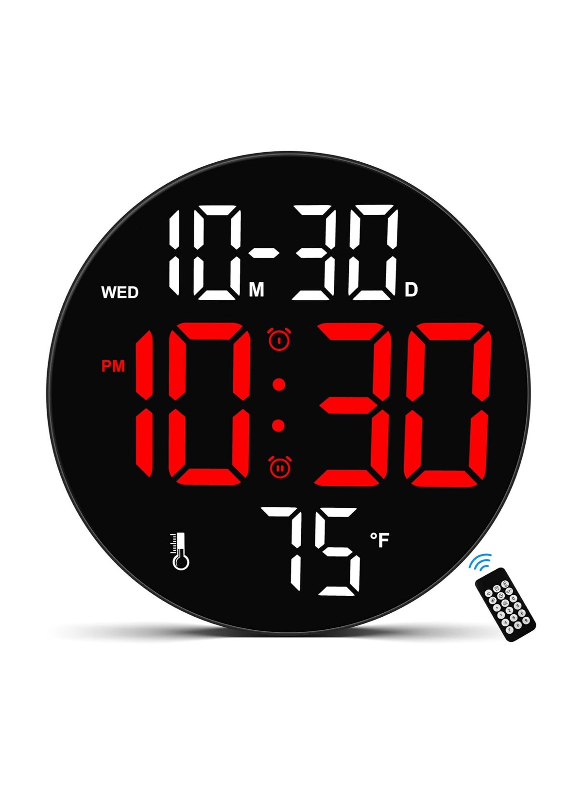 Generic Modern Round Digital Wall Clock with Large LED Display with ...