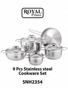 ROYAL PRINCE Royal Prince 9 piece Stainless Steel Cookware Set with 5 ...
