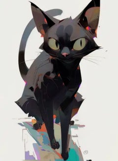 Generic Cute animal illustration canvas poster cat dog duck panther ...