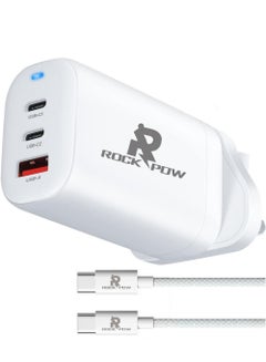 Rock Pow USB C Charger 65W PD 3-Port GaN Charger Type C with Fast ...