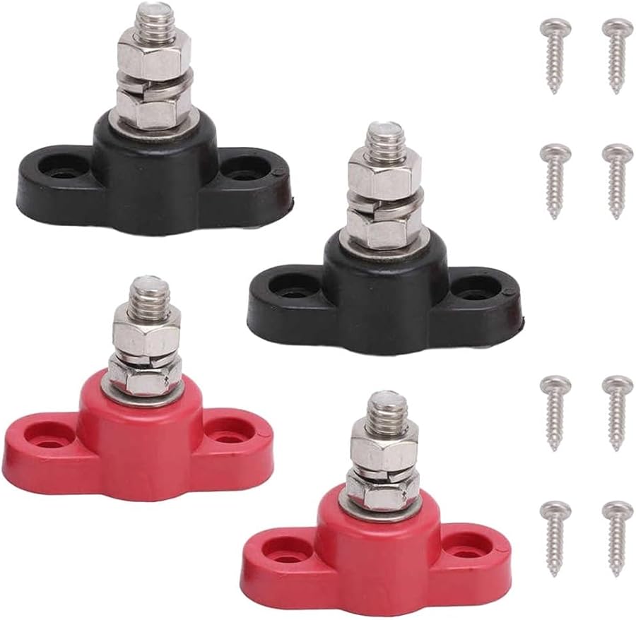 Generic M10 Black Stainless Steel Brass Terminal Block 12V 24V Heavy ...