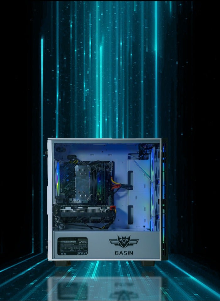 Gasin Gaming Desktop Computer Case with Tempered Glass | MATX Chassis ...