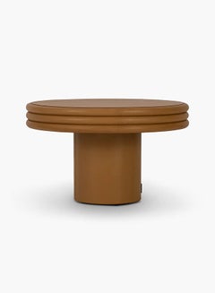 2XL Home Maeve Round Mustard Coffee Table with Leather top MDF legs ...