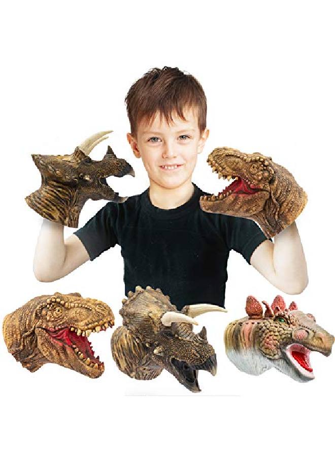 Yolococa Yolococa Dinosaur Hand Puppets Realistic Latex Soft Animal ...