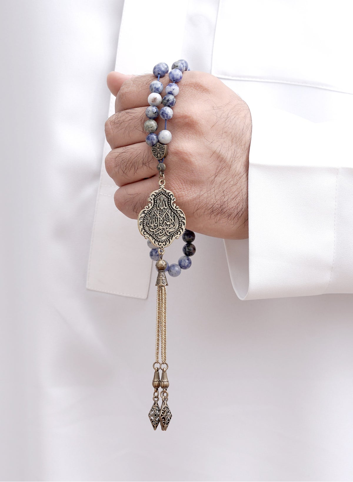 Subhati Gandeel Prayer Beads ( Misbah ) with metal Parts and Sodalite ...