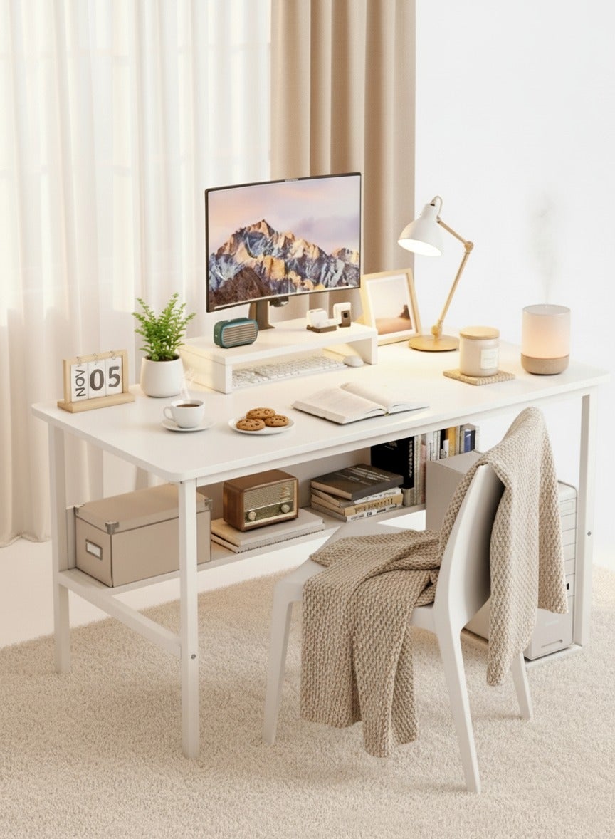 ACPLAY 120cm Extra Wide and Strong Computer Desk with 15mm Thick ...