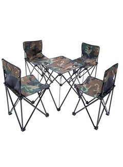 AL QADAH Camping & Hiking Folding Table Set With 4 Folding Chairs ...