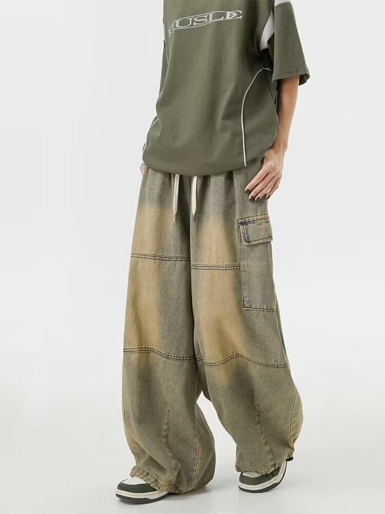 Generic American Style High Street Vintage Design Sense Wide Leg Jeans ...