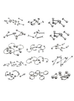 Generic 85pcs Body Jewelry Piercing Lot Stainless Steel Nose Horseshoe ...