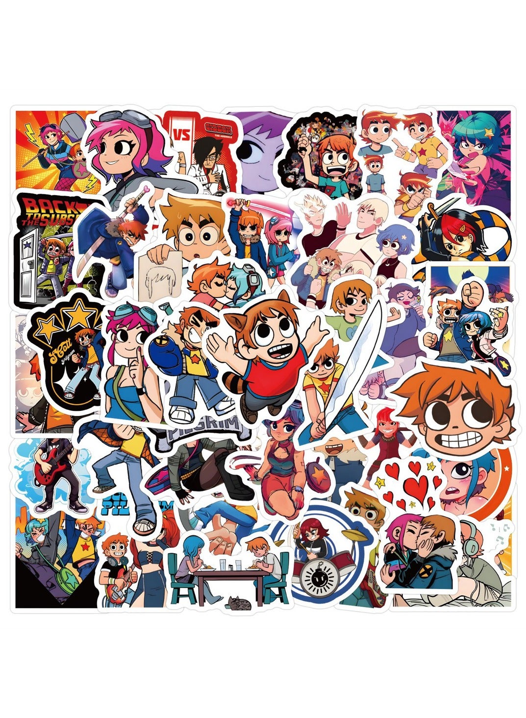 Generic 50-Piece scott pilgrim Cute Vinyl Waterproof Sticker | Best ...