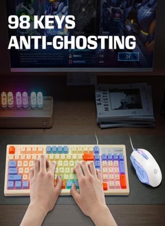 General Gaming Keyboard and Mouse Combo, 98 Keys Light Up Computer ...