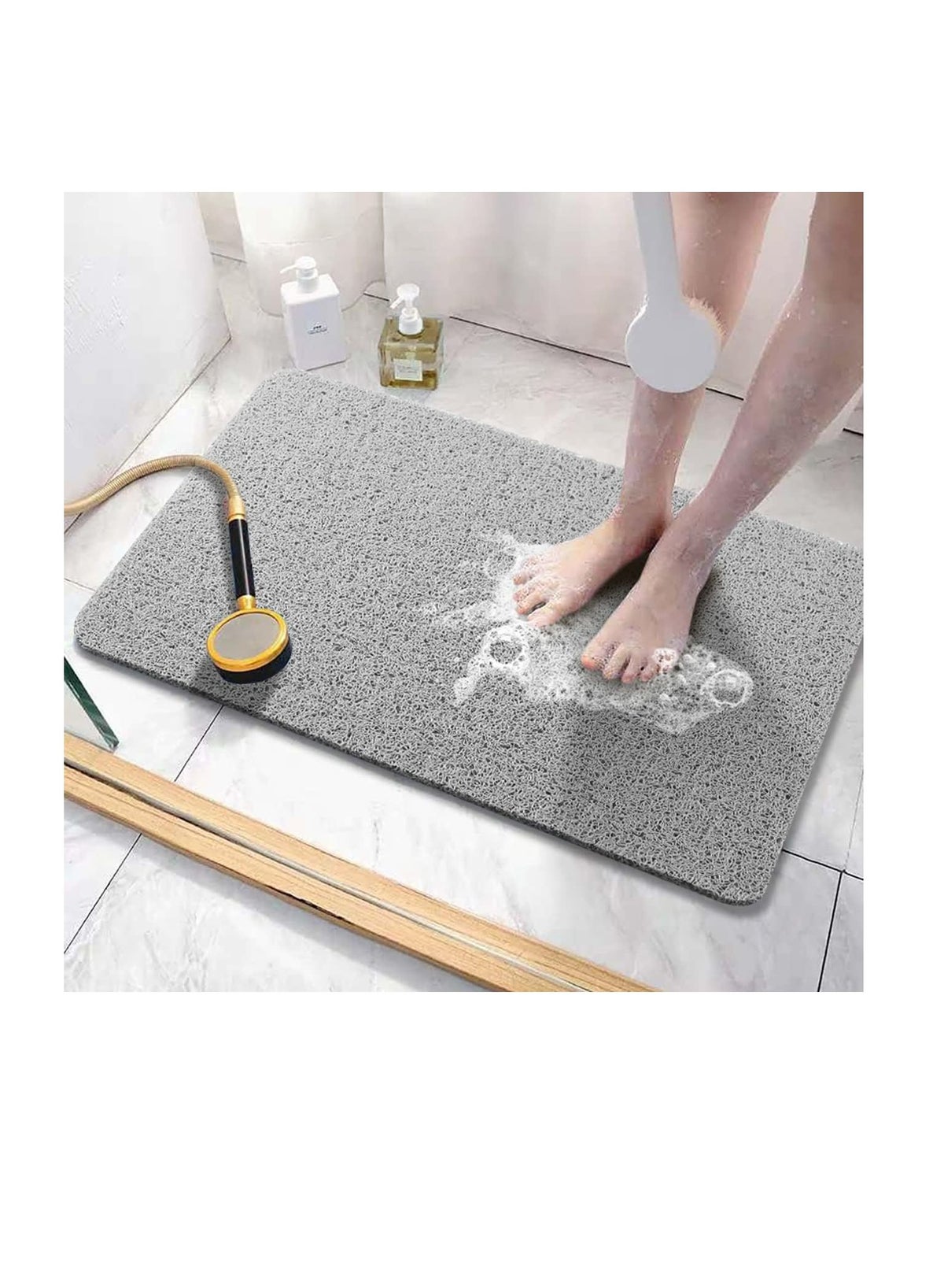 Arabest Soft Textured Bath, Shower, Tub Mat with Drain, Bathroom Mats ...