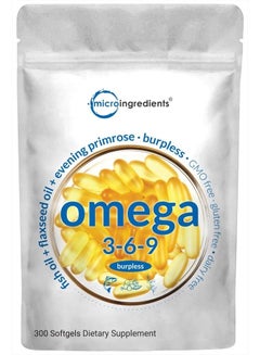 Micro Ingredients Ultra Omega 3-6-9 3600mg Perserv, 300 Burpless ...