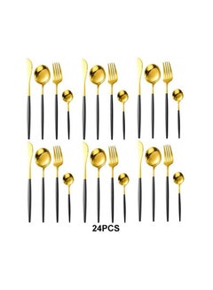 cosyinn 24-piece Western Style Flatware Set Black/Gold UAE | Dubai, Abu ...