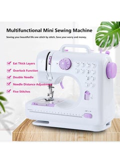 ET-LIFE Portable Household Mini Electric Sewing Machine UFR-505 White ...