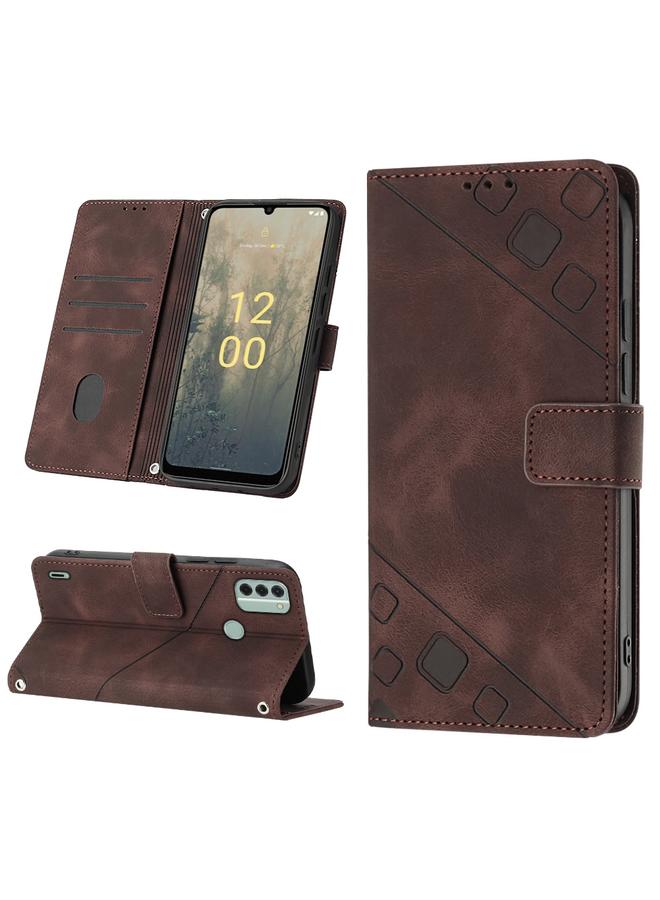 The Bros Case For Nokia C31 Skin-feel Embossed Leather Phone Case ...