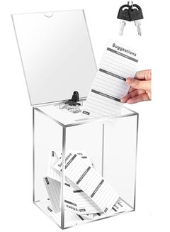 VITION Acrylic Tip Suggestion Box with Sign Holder & Key Lock, Donation ...