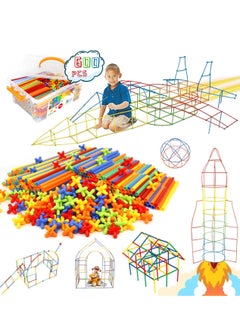 XiuWoo 600Pcs Straw Constructor Toys STEM Building Toys Children's 4D ...