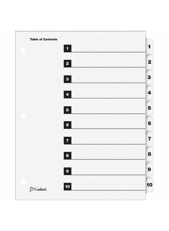 Cardinal Dinal 10Tab Numbered Binder Dividers Onestep Index System For ...