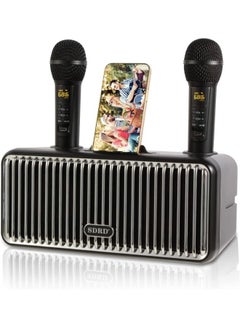SDRD Bluetooth Karaoke Speaker With 2 Wireless Microphones And Mobile ...