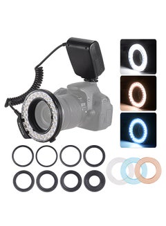 Generic HD-130 Macro LED Ring Flash Light LCD Display 3000-15000K GN15 Power Control with 3 ...