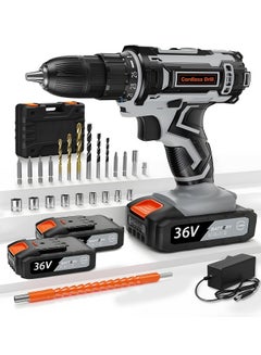 BOSS LIFE STYLE Cordless Drill 36V, Battery Drill with 2 Batteries 2 ...