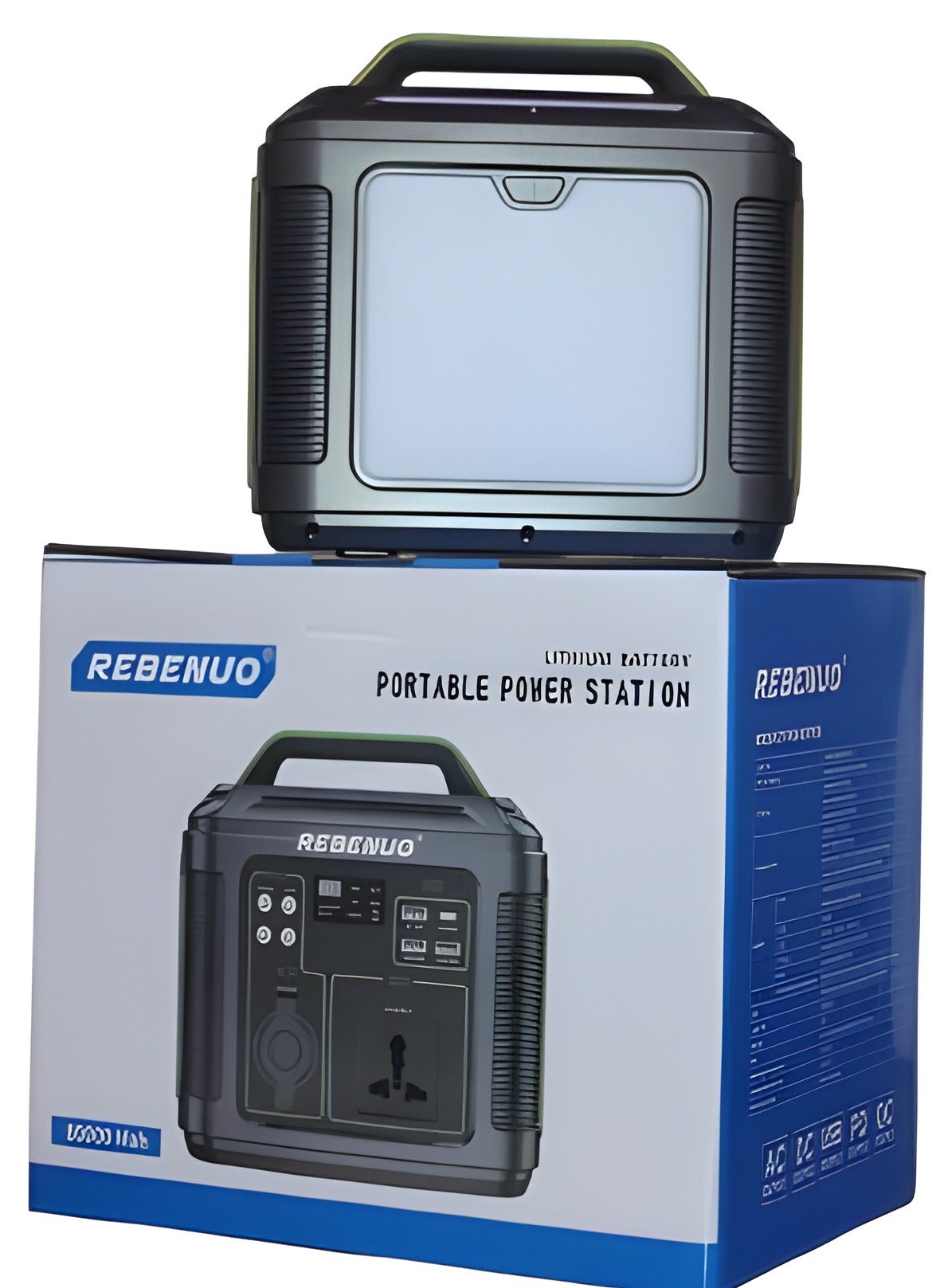 REBENUO Backup power source RCP120 with torch light Power station with ...