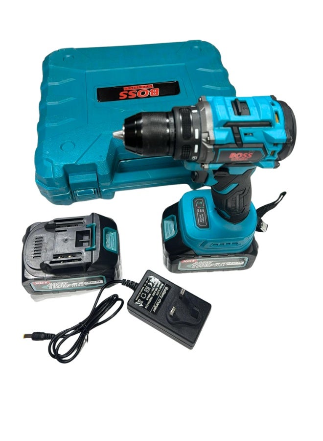 BOSS BOSS 118V Cordless Drill Machine with 2 Batteries & Fast Charger ...