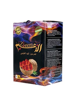 Zaeem 72-Piece Premium Coconut Shell Charcoal Briquettes Black 1 kg ...