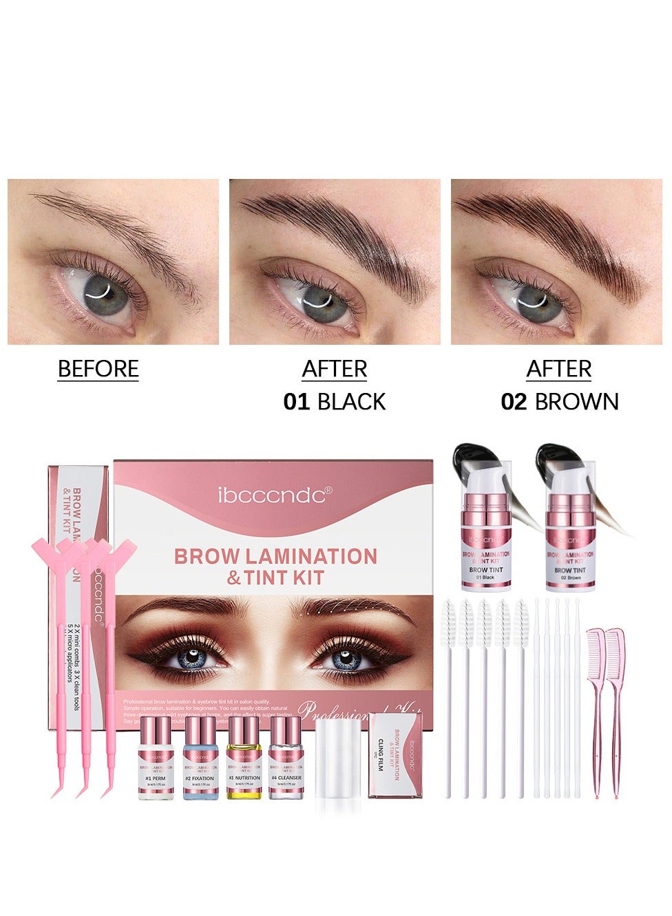 ibcccndc Brow Lamination Kit, 2 In 1 DIY Eyebrow Lamination Kit with ...